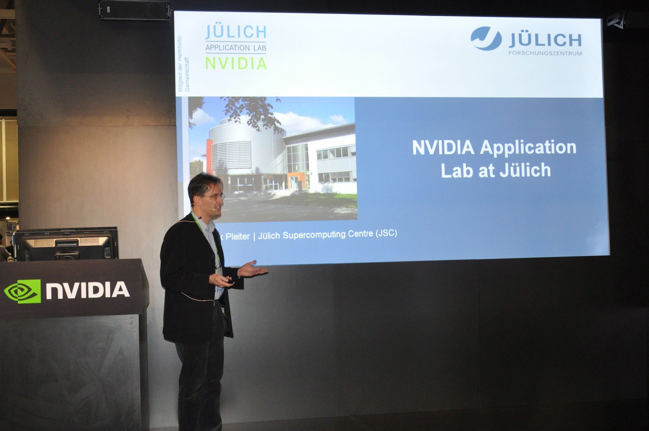 Dirk Pleiter presenting the "NVIDIA Applications Lab at Jülich" at the ...